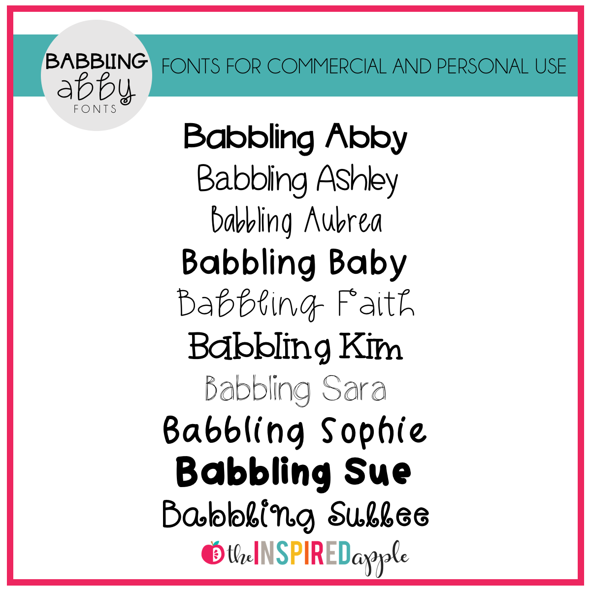 60 Fun, Hand Drawn Fonts! - Babbling Abby