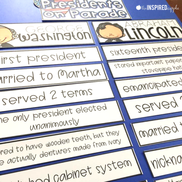 Presidents' Day Activity With Fact Sorting - Babbling Abby