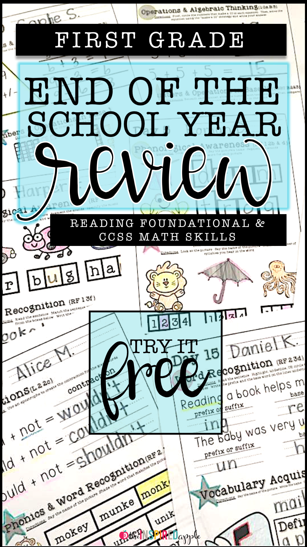 First Grade Literacy and Math Review - Babbling Abby