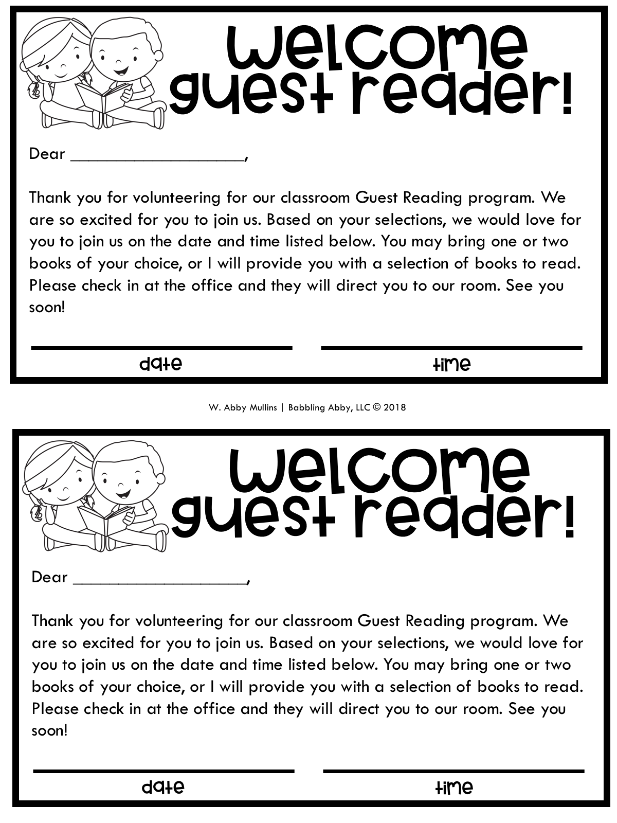 Setting Up a Guest Reader Program in Your Classroom - Babbling Abby