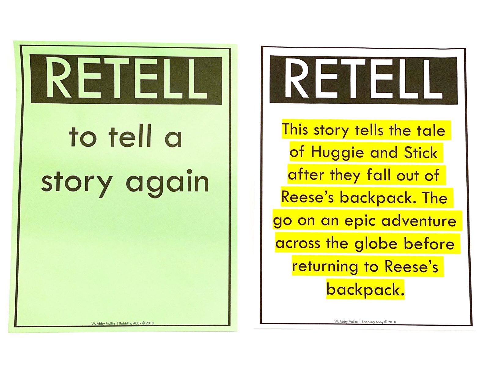 The Epic Adventures of Huggie and Stick Activities - Babbling Abby