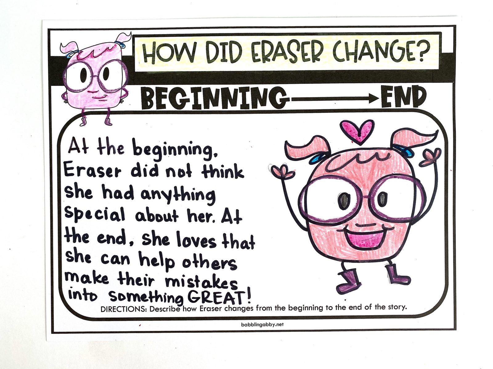 Video & Free Activities for the Book, Eraser - Babbling Abby