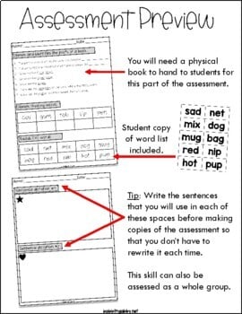 Kindergarten Skills Benchmark Assessment for Back to School - Babbling Abby