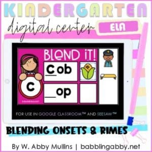 Blending Onsets Rimes CVC Words Digital Activity for Google Slides™ and ...