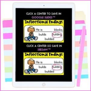 Inflectional Endings Digital Activity for Google Slides™ and Seesaw ...