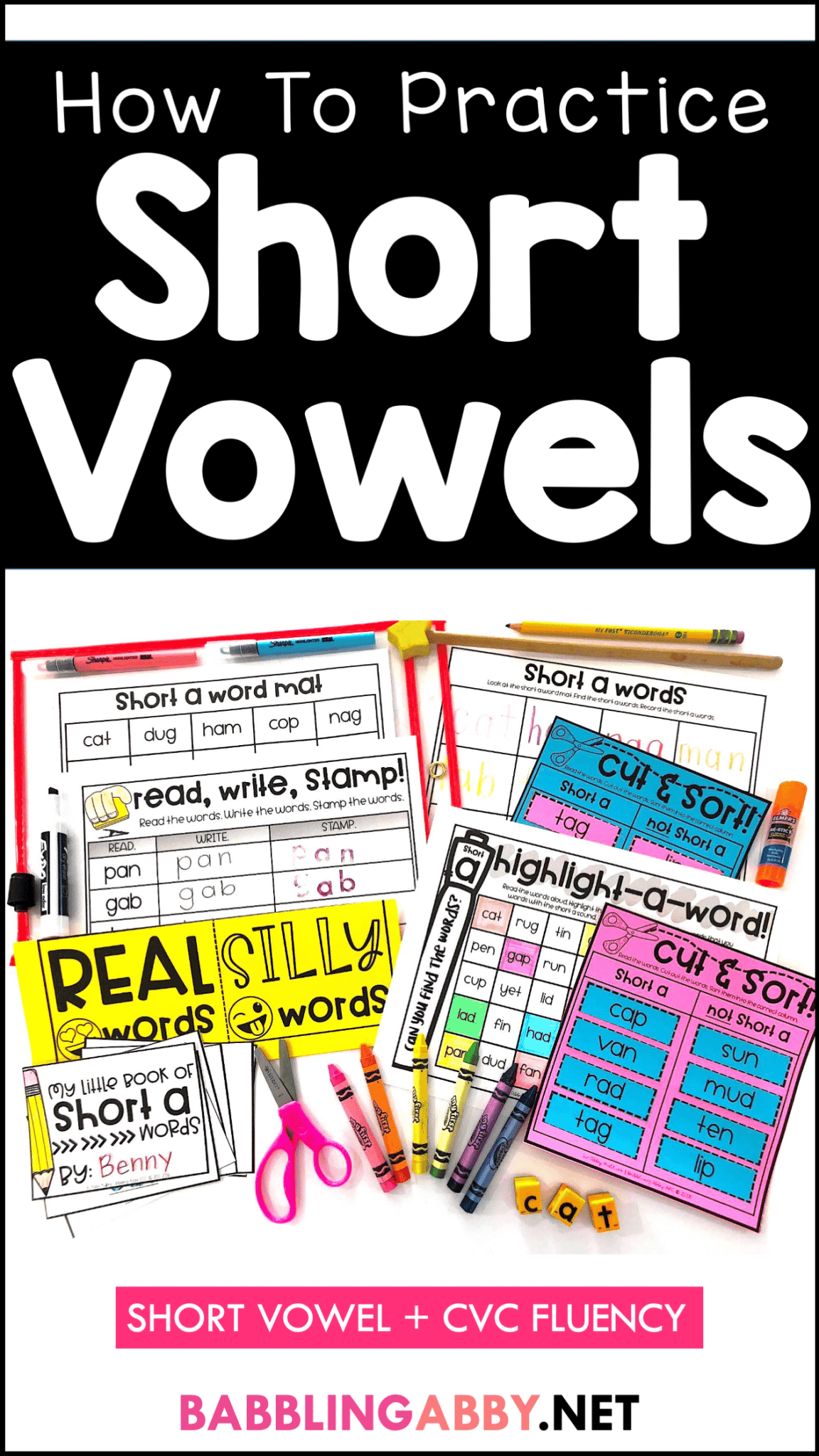 How To Practice Short Vowels & CVC Word Fluency - Babbling Abby