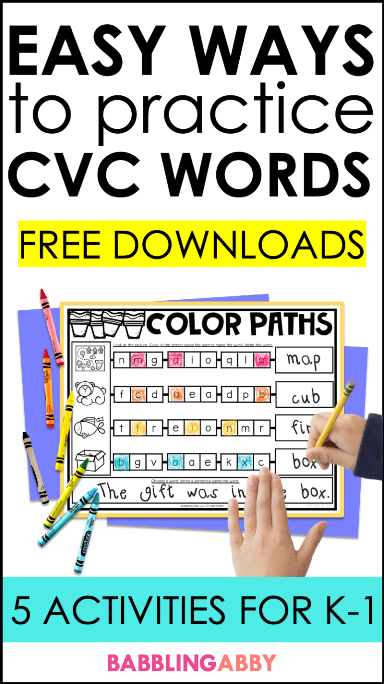 5 Easy Ways to Practice CVC Words - Babbling Abby