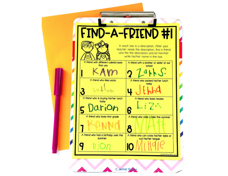 The Best Back to School Activities for First Grade - Babbling Abby