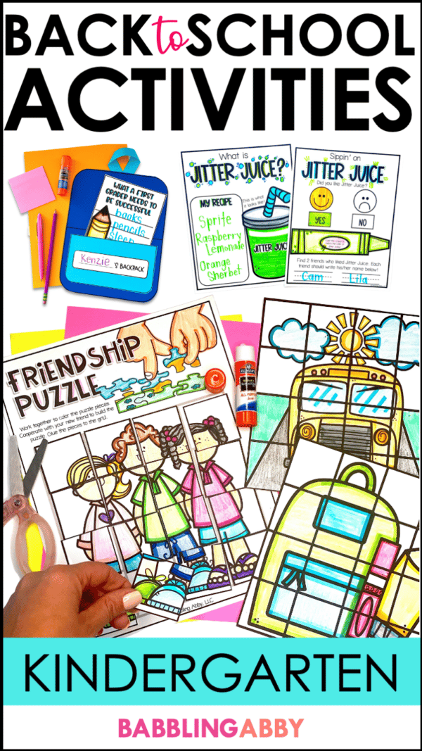 The Best Back to School Activities for Kindergarten - Babbling Abby