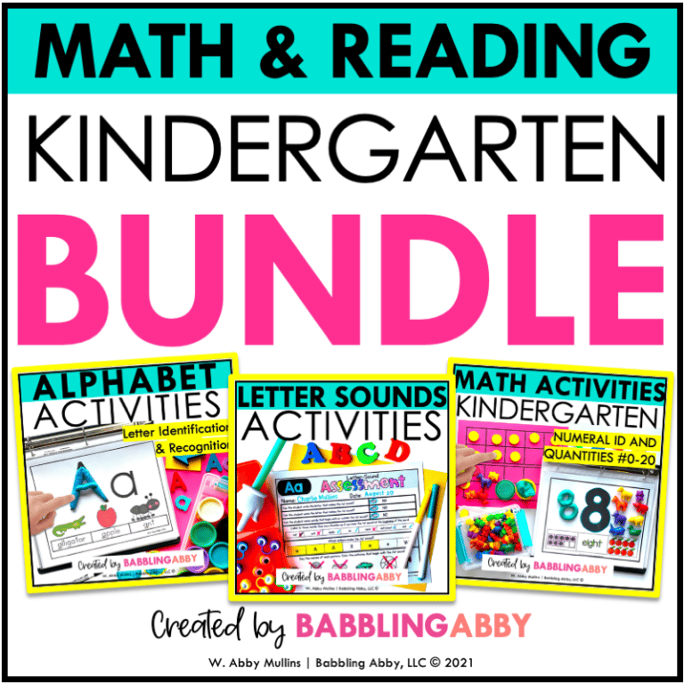 Beginning of the Year Math and Reading Activities for Kindergarten ...