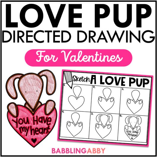 How to Draw a Valentines Day Dog Directed Drawing for Following ...