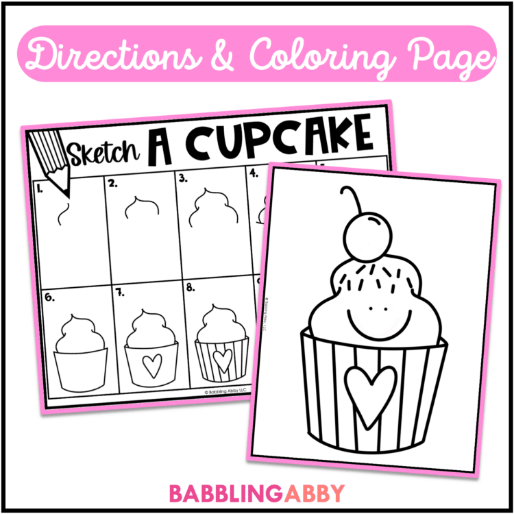 How to Draw a Valentines Day Cupcake Directed Drawing for Following ...