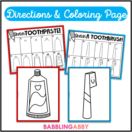 Dental Health Month Directed Drawing for Following Directions Coloring ...