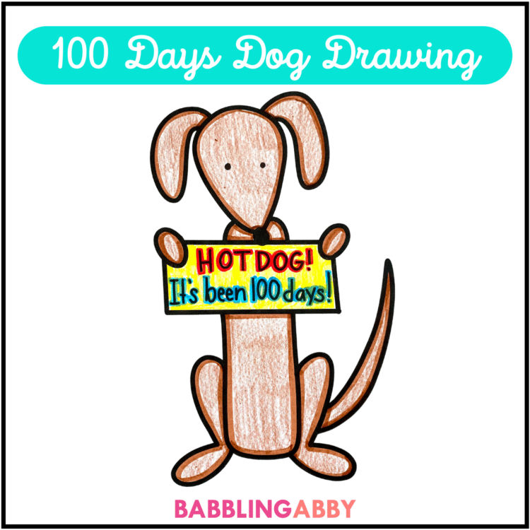 How to Draw a 100th Day of School Dog Directed Drawing for Following ...