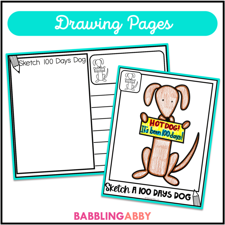 How to Draw a 100th Day of School Dog Directed Drawing for Following ...
